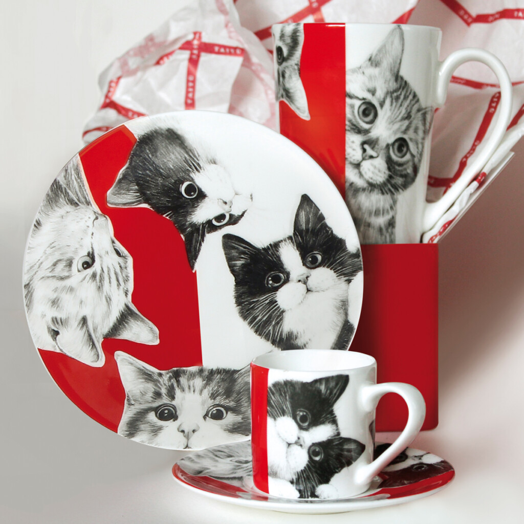 Espresso Cup and Saucer BEST FRIENDS Cats - TAITÙ Milano